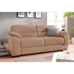 Sit & More 3-Sitzer SIT & MORE "Montego", braun (schoko), B:196cm H:88cm T:90cm, Struktur (100% Polyester);Luxus-Microfaser ALTARA NUBUCK (100% Polyester);Luxus-Microfaser (90% Polyester, 10% Polyamid), Sofas, mit Federkern