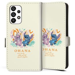 DeinDesign Galaxy A53 5G Handy Klapph&uuml;lle Handyh&uuml;lle aus Kunst Leder wei&szlig; Flip Case Lilo & Stitch Official Licensed Product Disney Sideflip mit Lasche