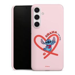 DeinDesign Galaxy S24+ Handy Premium Case Smartphone Handyh&uuml;lle Schutzh&uuml;lle gl&auml;nzend Heart Lilo & Stitch Disney Premium Case
