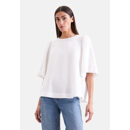 Schlupfbluse Seidensticker, Damen, Gr. XL (42), wei&szlig;, 100% Leinen, unifarben, regular fit, Rundhals, Blusen Schlupfbluse, 1/2 Rundhals Uni