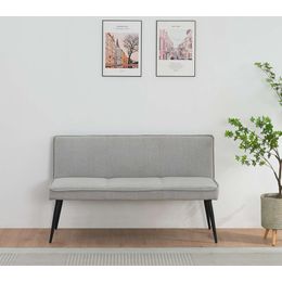Essbank OTTO HOME "Ianna", grau (hellgrau, schwarz), B:140cm H:82cm T:62cm, 100% Polyester, Sitzb&auml;nke, Essbank, schwarze Metallbeine, pflegeleichtem Webstoff Bezug, Breite 140 cm
