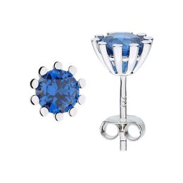 Paar Ohrstecker Jobo "Ohrringe mit Spinell blau 8 mm", silber 925, blau, Ohrringe, Damen, 8,2mm, Silber 925 (Sterlingsilber), 925 Silber rhodiniert oder vergoldet