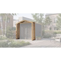 Gartenhaus-Anbaudach Weka "optionale Erweiterung f&uuml;r Gartenhaus Killarney", eiche hell, B:308cm H:246cm T:56cm, Massivholz, Gartenhaus-Anbaud&auml;cher