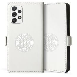DeinDesign Galaxy A52s 5G Handy Klapph&uuml;lle Handyh&uuml;lle aus Kunst Leder wei&szlig; Flip Case Fcb Coat Of Arms Fc Bayern M&uuml;nchen Sideflip mit Lasche