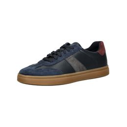 Sneaker Geox "Geox Sneaker Leder", Herren, Gr. 42, blau (navy), Leder, Schuhe Sneaker