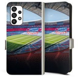 DeinDesign Galaxy A53 5G Handy Klapph&uuml;lle Handyh&uuml;lle aus Kunst Leder wei&szlig; Flip Case Fc Bayern M&uuml;nchen Stadium Fcb Sideflip mit Lasche