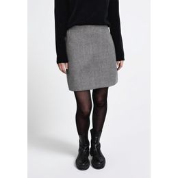 Minirock STREET ONE STUDIO, Damen, Gr. 46, mineral grau meliert, Stoff, 90% Polyester, 10% Viskose, unifarben, normal kniefrei, R&ouml;cke Minirock, mit seitlichen Einschubtaschen