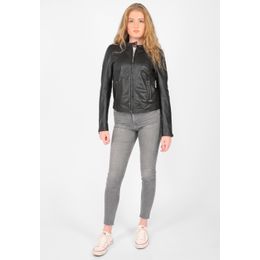 Lederjacke Maze "4202166", Damen, Gr. XL, schwarz, Obermaterial: 100% Lammleder. Futter: 100% Polyester. &Auml;rmelfutter: 100% Polyester, Jacken