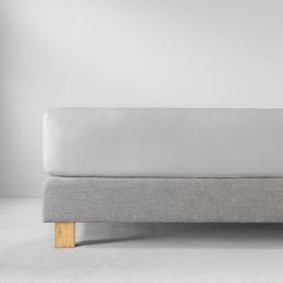 Bettlaken Estella "Feinjersey", silber, L:200cm, Jersey, Obermaterial: 100% Baumwolle, Bettlaken, Bettlaken, Rundumgummi