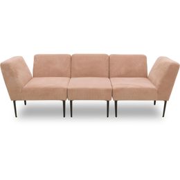 Sofa-Eckelement DOMO collection "700010 Lieferzeit nur 2 Wochen, auch einzeln stellbar", rosa (rose), B:83cm H:78cm T:83cm, 100% Polyester, Polsterelemente, Als Ecke oder Abschluss einsetzbar, passend f&uuml;r g&auml;ngige Saugroboter
