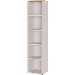 Aktenregal Germania "Lissabon", kaschmir, lindberg, eiche, nachbildung, B:45cm H:197cm T:40cm, Holzwerkstoff, Regale, Aktenregal, Verstellbare Einlegeb&ouml;den