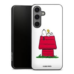 DeinDesign Galaxy S25+ Handy Premium Silikon H&uuml;lle Handyh&uuml;lle schwarz Case Snoopy Peanuts Official Licensed Product Silikon Premium Case