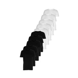 Kurzarmhemd TEESHOPPEN "TEESHOPPEN T-shirt Basic", Herren, Gr. L, Normalgr&ouml;&szlig;en, schwarz, wei&szlig;, Obermaterial: 100% Baumwolle, Hemden