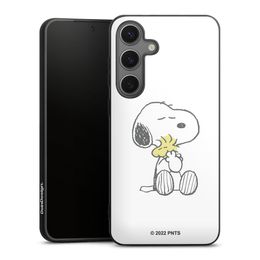 DeinDesign Galaxy S25+ Handy Premium Silikon H&uuml;lle Handyh&uuml;lle schwarz Case Snoopy Love Peanuts Silikon Premium Case