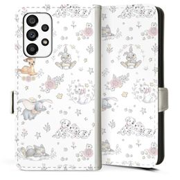 DeinDesign Galaxy A53 5G Handy Klapph&uuml;lle Handyh&uuml;lle aus Kunst Leder wei&szlig; Flip Case Disney Dumbo Bambi Sideflip mit Lasche