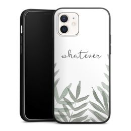 DeinDesign iPhone 12 Handy Premium Silikon H&uuml;lle Handyh&uuml;lle schwarz Case Water Colour Jungle Palm Tree Silikon Premium Case
