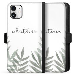 DeinDesign iPhone 11 Handy Klapph&uuml;lle Handyh&uuml;lle aus Kunst Leder schwarz Flip Case Water Colour Jungle Palm Tree Sideflip mit Lasche