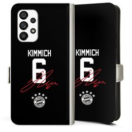 DeinDesign Galaxy A53 5G Handy Klapph&uuml;lle Handyh&uuml;lle aus Kunst Leder wei&szlig; Flip Case Kimmich Fc Bayern M&uuml;nchen Fcb Sideflip mit Lasche