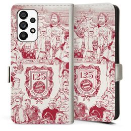 DeinDesign Galaxy A53 5G Handy Klapph&uuml;lle Handyh&uuml;lle aus Kunst Leder wei&szlig; Flip Case Fcb 125 Jahre Fc Bayern M&uuml;nchen Official Licensed Product Sideflip mit Lasche