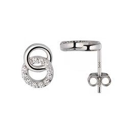 Paar Ohrstecker Jobo "Ohrringe Kreise 10 mm", silber 925, wei&szlig;, Ohrringe, Damen, Silber 925 (Sterlingsilber), 925 Silber rhodiniert oder vergoldet