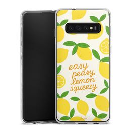 DeinDesign Galaxy S10 Plus Handy Silikon H&uuml;lle Case transparent Handyh&uuml;lle Spruch Statement Lemon Silikon Case