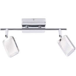JUST LIGHT Deckenleuchte "WELLA", grau (chromfarben), 2, H: 18cm, 1 Stk., Leuchten, auch als Wandleuchte geeignet, Deckenleuchte