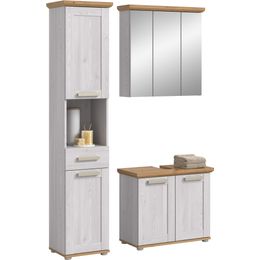 Badm&ouml;bel-Set Welltime "COSENZA", sibiu l&auml;rche nachbildung, B:125cm H:187cm T:34cm, Kastenm&ouml;bel-Sets, Badm&ouml;bel-Set, Bad-Kombination, Badezimmer, Kombi, Bad, Bad-M&ouml;bel