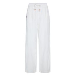 Leinenhose oxmo "Leinenhose OXAlfa Linen Mix", Damen, Gr. 38, N-Gr, wei&szlig; (blanc de blanc), Obermaterial: 55% Leinen LI. 45% Viskose CV., Hosen