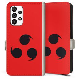 DeinDesign Galaxy A53 5G Handy Klapph&uuml;lle Handyh&uuml;lle aus Kunst Leder wei&szlig; Flip Case Naruto Shippuden Sharingan Official Licensed Product Sideflip mit Lasche