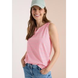 Tr&auml;gertop Cecil, Damen, Gr. XL (44), geranium rot, Web, 100% Baumwolle, gestreift, comfort fit normal, Rundhals, abgesteppt, Tops Tr&auml;gertop, aus reiner Baumwolle