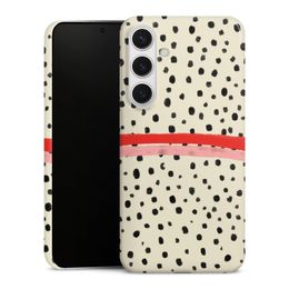 DeinDesign Galaxy S24+ Handy Premium Case Smartphone Handyh&uuml;lle Schutzh&uuml;lle gl&auml;nzend Stripes Points Kunst Premium Case