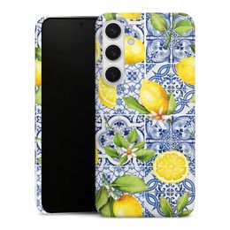 DeinDesign Galaxy S24+ Handy Premium Case Smartphone Handyh&uuml;lle Schutzh&uuml;lle gl&auml;nzend Muster Greece Lemon Premium Case