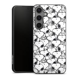 DeinDesign Galaxy S25+ Handy Premium Silikon H&uuml;lle Handyh&uuml;lle schwarz Case Peanuts Snoopy Muster Silikon Premium Case