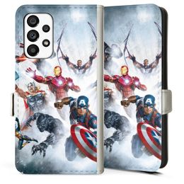 DeinDesign Galaxy A53 5G Handy Klapph&uuml;lle Handyh&uuml;lle aus Kunst Leder wei&szlig; Flip Case Marvel Avengers Official Licensed Product Sideflip mit Lasche