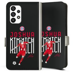 DeinDesign Galaxy A53 5G Handy Klapph&uuml;lle Handyh&uuml;lle aus Kunst Leder wei&szlig; Flip Case Fc Bayern M&uuml;nchen Official Licensed Product Kimmich Sideflip mit Lasche