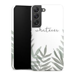DeinDesign Galaxy S22 Handy Premium Case Smartphone Handyh&uuml;lle Schutzh&uuml;lle gl&auml;nzend Water Colour Jungle Palm Tree Premium Case