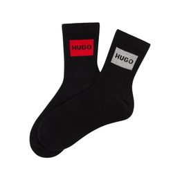 Socken HUGO UNDERWEAR "2P QS GIFT LUREX", Herren, Gr. 40-46, schwarz (open miscellaneous 960), Baumwollmischung, normal, Socken Socken