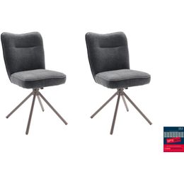 4-Fu&szlig;stuhl MCA furniture, anthrazit, taupe, anthrazit, B:52cm H:91cm T:64cm, Polyester, St&uuml;hle, 180 drehbar, Taschenfederkern