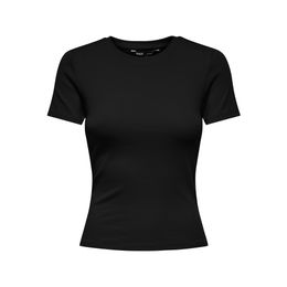 T-Shirt Only "ONLRILEY S/S TOPJRS", Damen, Gr. L, schwarz, Jersey, Obermaterial: 96% Baumwolle, 4% Elasthan, unifarben, slim fit normal, Rundhals, Shirts T-Shirt, Baumwollmischung