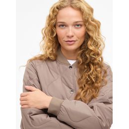 Steppmantel Vila "VITATE L/S QUILT JACKET - NOOS", Damen, Gr. 36, taupe gray, Steppware, Obermaterial: 100% Polyester, unifarben, regular fit Po-bedeckend, Rippb&uuml;ndchen, M&auml;ntel Steppmantel, Kunstfaser