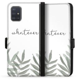 DeinDesign Galaxy A51 Handy Klapph&uuml;lle Handyh&uuml;lle aus Kunst Leder schwarz Flip Case Water Colour Jungle Palm Tree Sideflip mit Lasche
