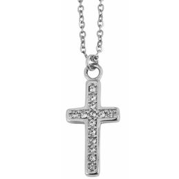 Adelia&acute;s Kette mit Anh&auml;nger ADELIA&acute;S "Damen Edelstahl Ankerkette Halskette mit Anh&auml;nger Kreuz", wei&szlig; (wei&szlig;, kreuz), Halsketten, Damen, unbekannt, Edelstahl