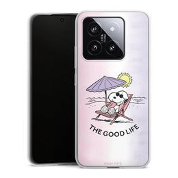 DeinDesign Xiaomi 14 Handy Silikon H&uuml;lle Case transparent Handyh&uuml;lle Snoopy Official Licensed Product Peanuts Silikon Case