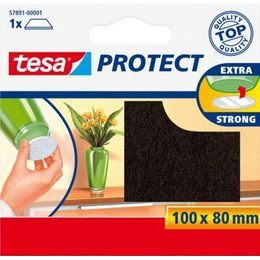 Tesa&reg; Filzgleiter Protect&reg;, rechteckig, selbstklebend, L 80 x B 100 mm, braun, 1 St&uuml;ck