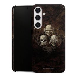 DeinDesign Galaxy S24+ Handy Premium Case Smartphone Handyh&uuml;lle Schutzh&uuml;lle gl&auml;nzend Gothic Art Skulls Premium Case