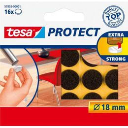 Tesa&reg; Filzgleiter Protect&reg;, rund, selbstklebend, &Oslash; 18 mm, braun, 16 St&uuml;ck