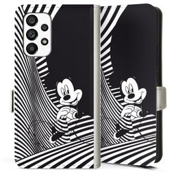DeinDesign Galaxy A53 5G Handy Klapph&uuml;lle Handyh&uuml;lle aus Kunst Leder wei&szlig; Flip Case Disney Mickey Mouse Official Licensed Product Sideflip mit Lasche