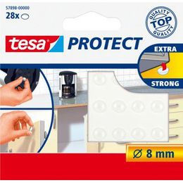 Tesa&reg; Rutschstopper Protect&reg;, rund, selbstklebend, l&auml;rmd&auml;mpfend, &Oslash; 8 mm, transparent, 28 St&uuml;ck