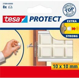 Tesa&reg; Schutzpuffer Protect&reg;, quadratisch, selbstklebend, sto&szlig;d&auml;mpfend, L 10 x B 10 mm, Kunststoff, wei&szlig;, 8 St&uuml;ck