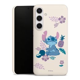 DeinDesign Galaxy S24+ Handy Premium Case Smartphone Handyh&uuml;lle Schutzh&uuml;lle gl&auml;nzend Flowers Lilo & Stitch Official Licensed Product Premium Case